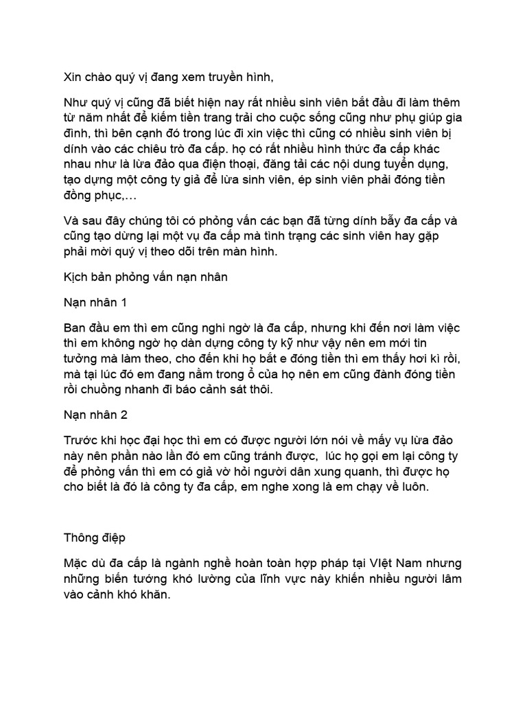 kịch bản xhh | PDF