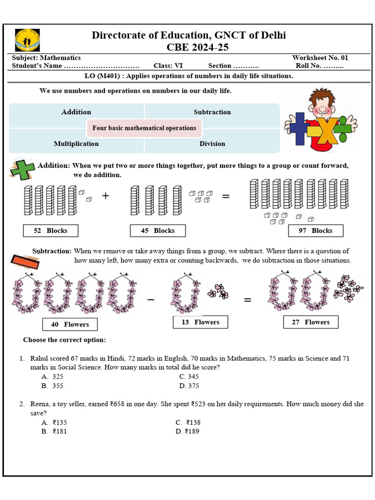 Class6 CBE01 Mathematics EM | PDF