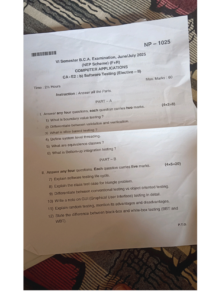 Software Testing 2025 BCA Paper Nep | PDF