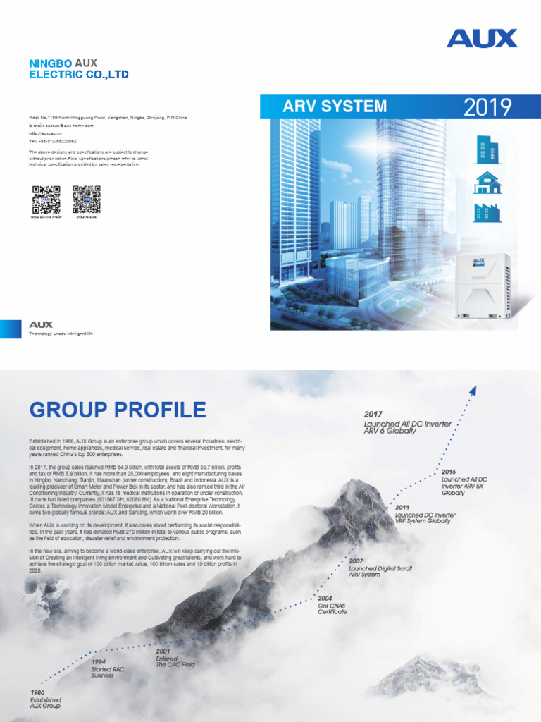 AUX ARV System Catalogue 2019 | PDF | Air Conditioning | Electric Motor