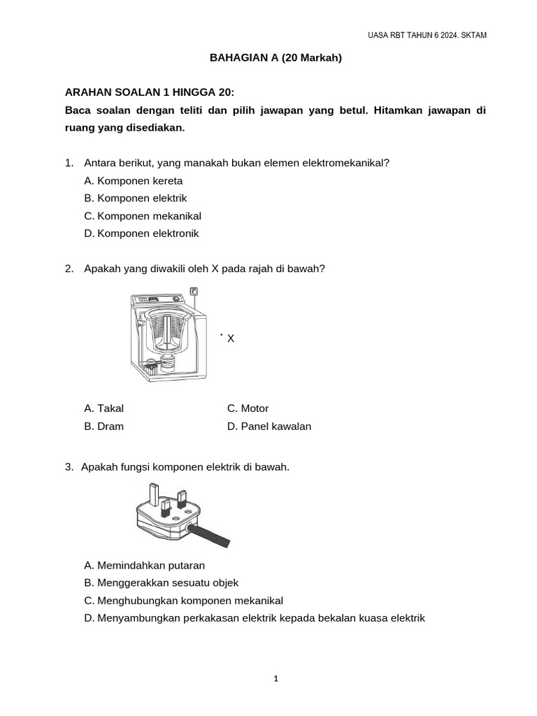Uasa RBT Tahun 6 2024 | PDF