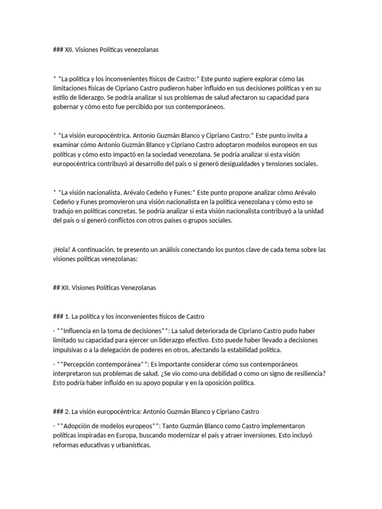 Visiones Políticas en Venezuela: Análisis | PDF | Democracia ...
