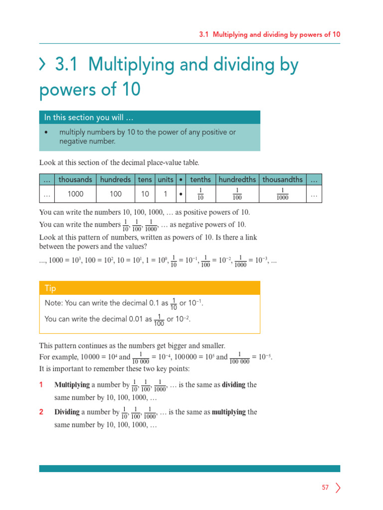 Multiplying & Dividing by Powers of 10 | PDF | Multiplication | Lexicology