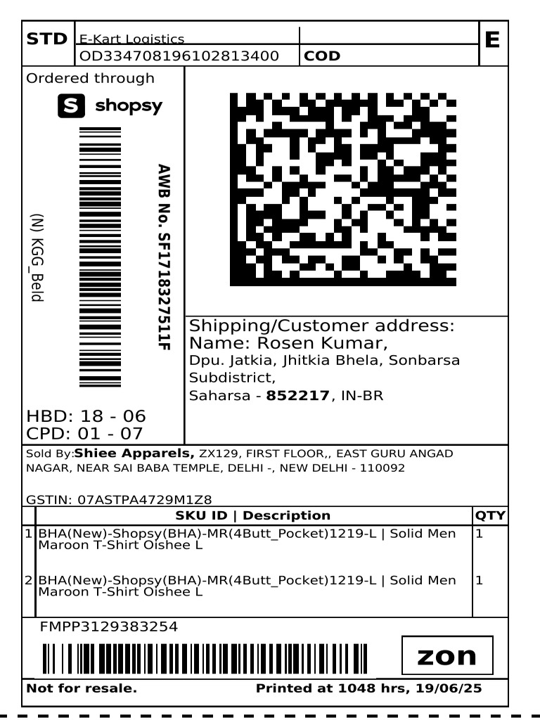 Flipkart Order Details and Shipping | PDF | Sales | Economy Of India