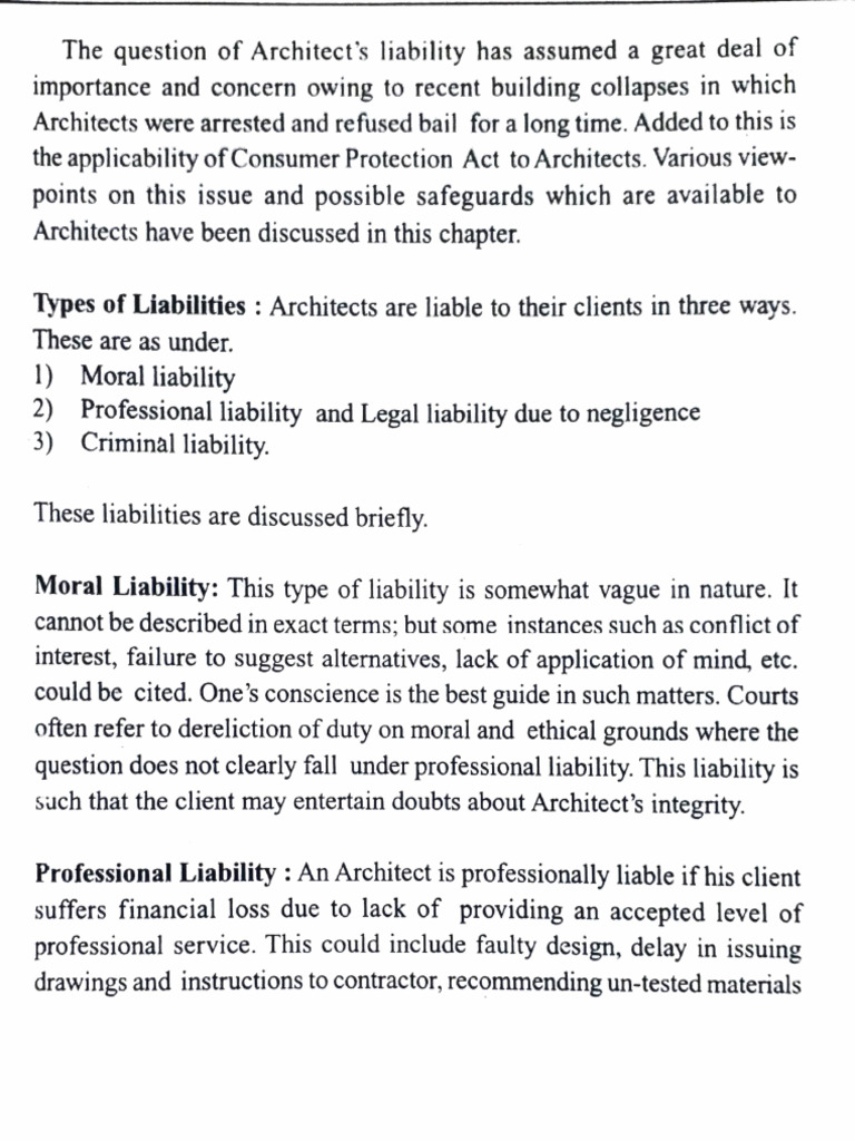Architect Liability and Duty of Care | PDF | Legal Liability ...