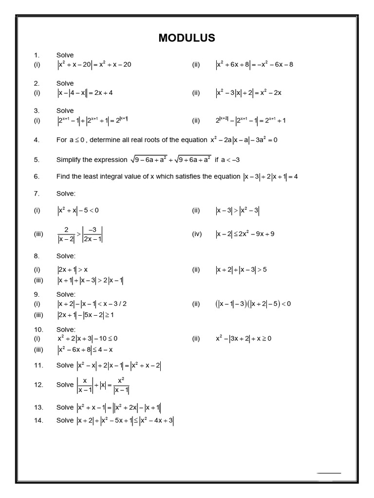 MODULUS Equation & Inequation | PDF | Chess Openings | Chess