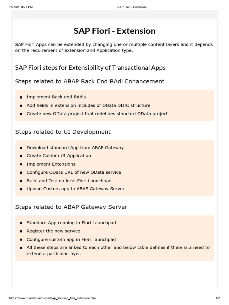 SAP Fiori - Extension | PDF