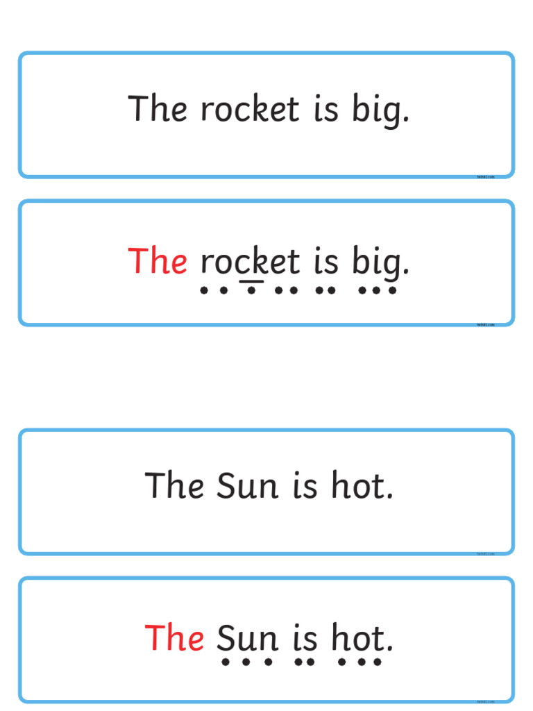 Space Sentences for Class 2 | PDF