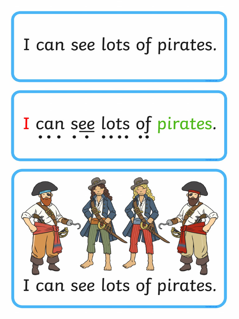 T L 51820 Pirates Simple Sentence Cards Ver 2 | PDF