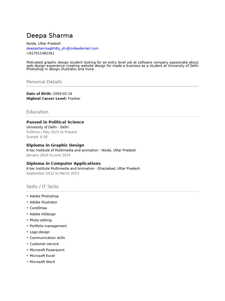 Entry-Level Graphic Designer Resume | PDF