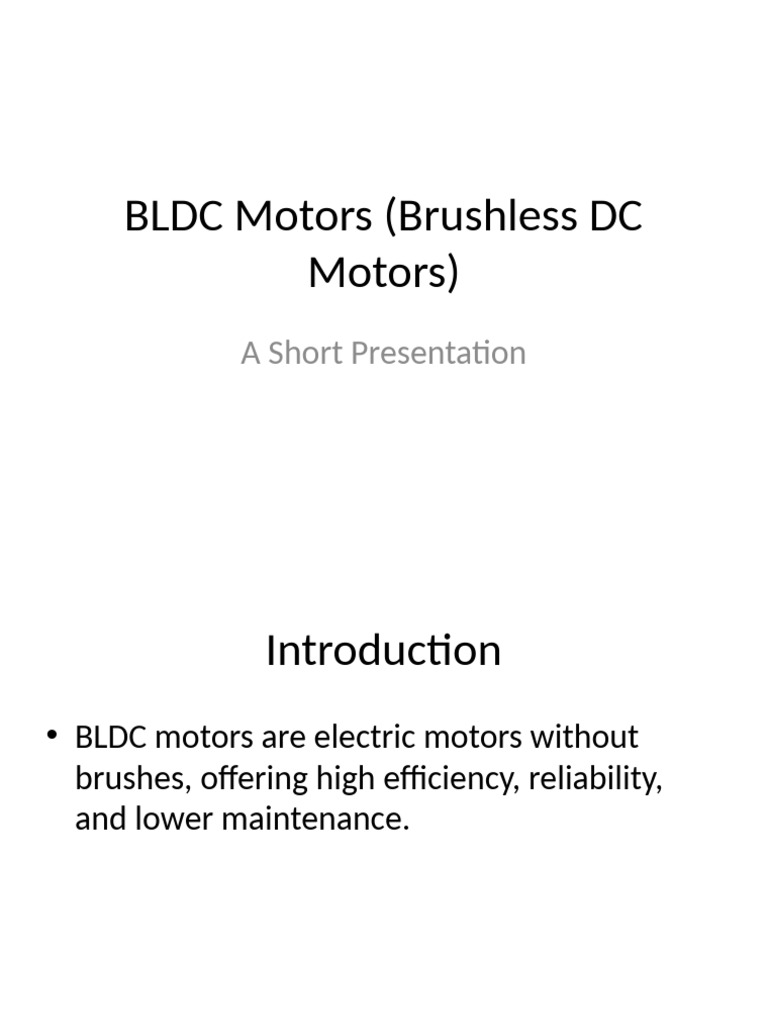 Overview of BLDC Motors | PDF