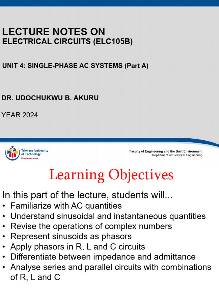 Unit4 Single Phase AC Systems Part A 2 | PDF | Electrical Impedance ...