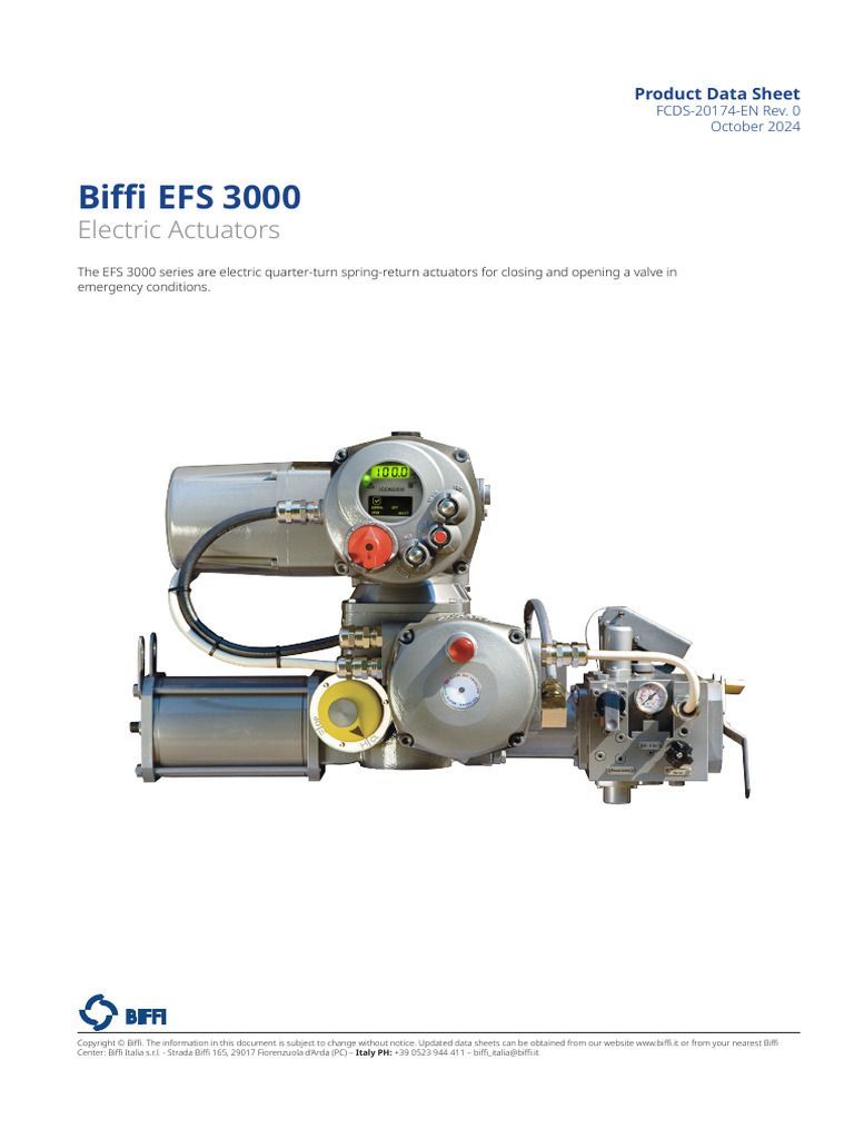 Data Sheet Biffi Efs 3000 en en Us 11101232 | PDF | Electrical Engineering | Mechanical Engineering