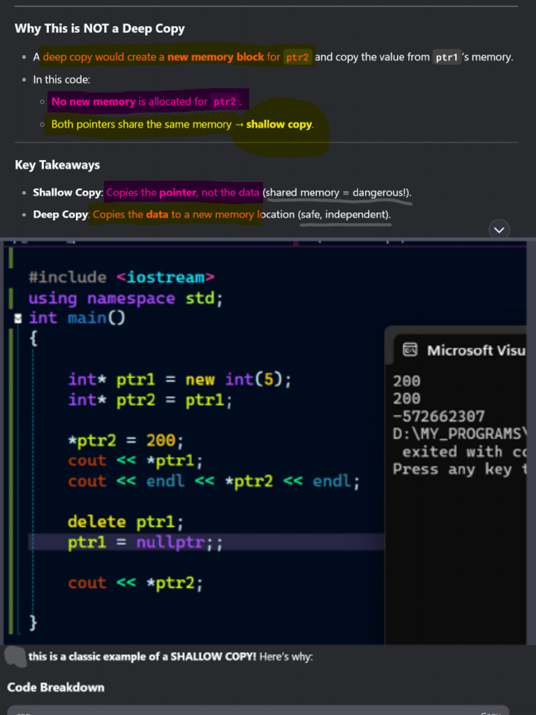 Deep Shallow Copy Concept | PDF