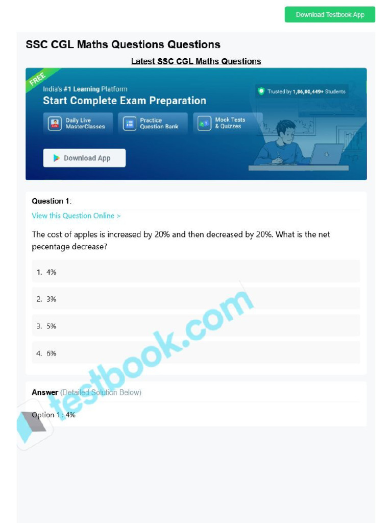 Math Quiz | PDF