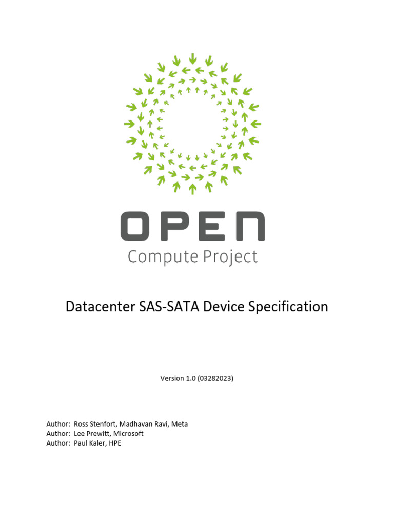 Datacenter SAS-SATA Device Specification rev 1.0 | PDF | Solid State ...