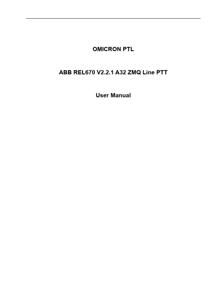 ABB REL670 V2.2.1 User Manual | PDF | Relay | Parameter (Computer ...