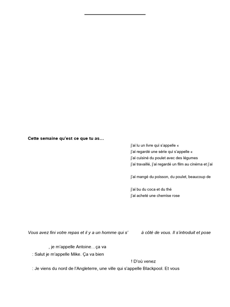 Beginners French Lesson 6 | PDF