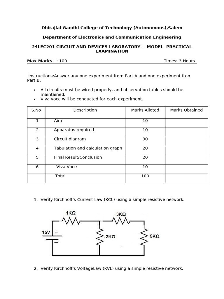 CD Practical Question Paper Set | PDF | Rectifier | Electrical Network