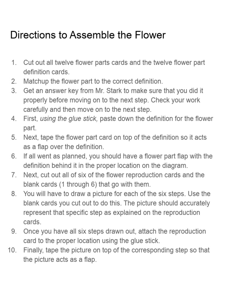 Flower Pollination Cut and Paste Activity | PDF | Flowers | Pollen