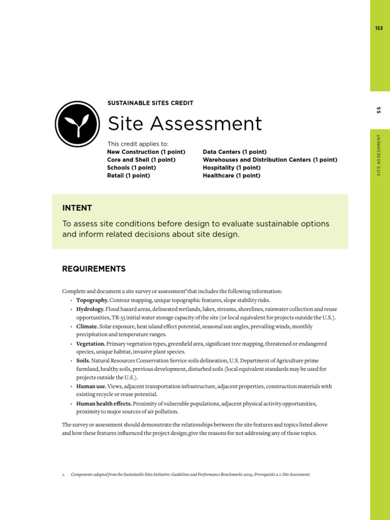 LEED Guideline - Site Assessment | PDF | Wetland | Flood