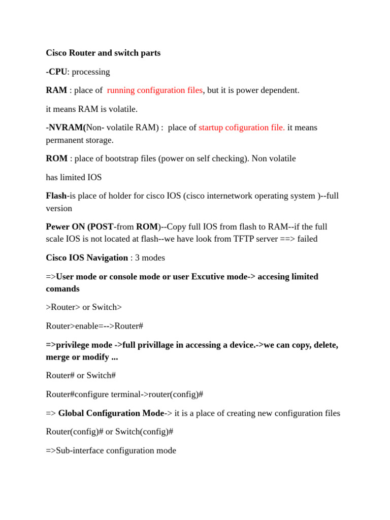 Parts of Cisco | PDF | Transmission Control Protocol | Osi Model
