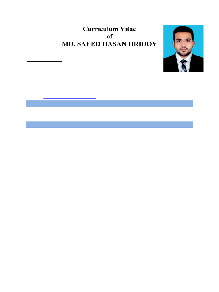 Md. Saeed Hasan Hridoy CV | PDF