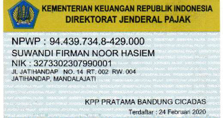 Contoh Dokumen NPWP | PDF
