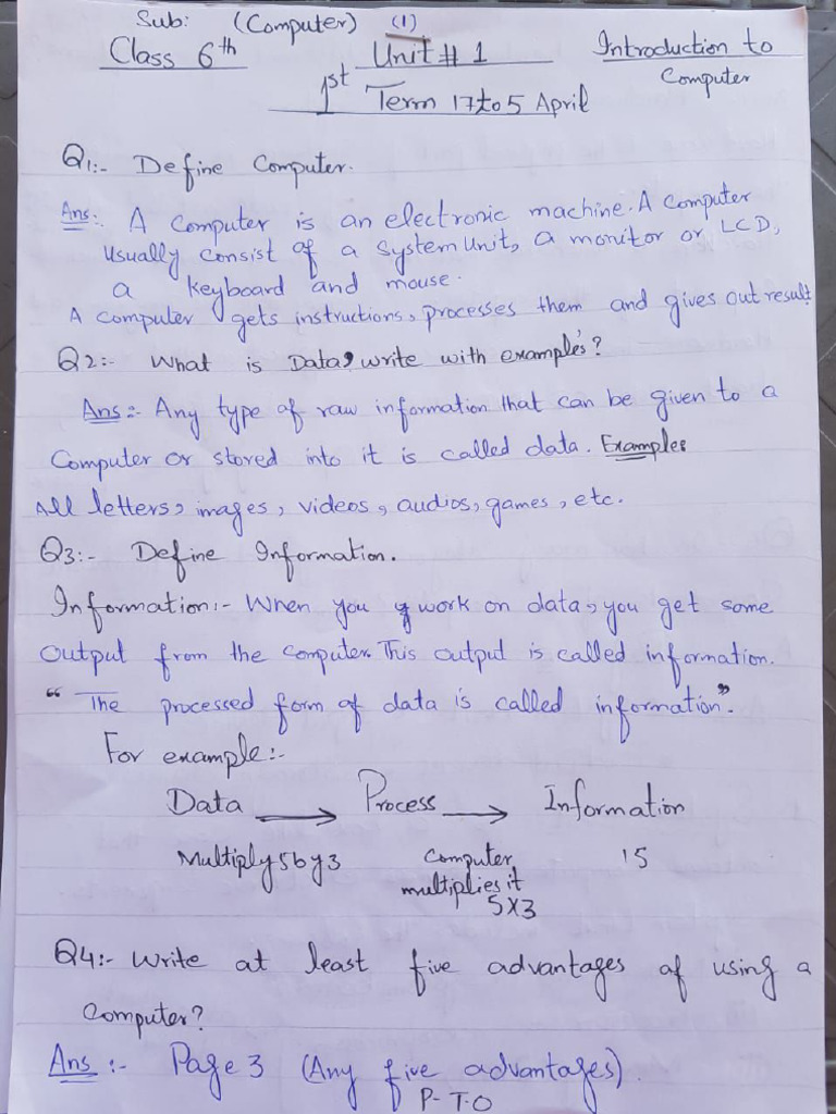 Computer Science Class 6 | PDF