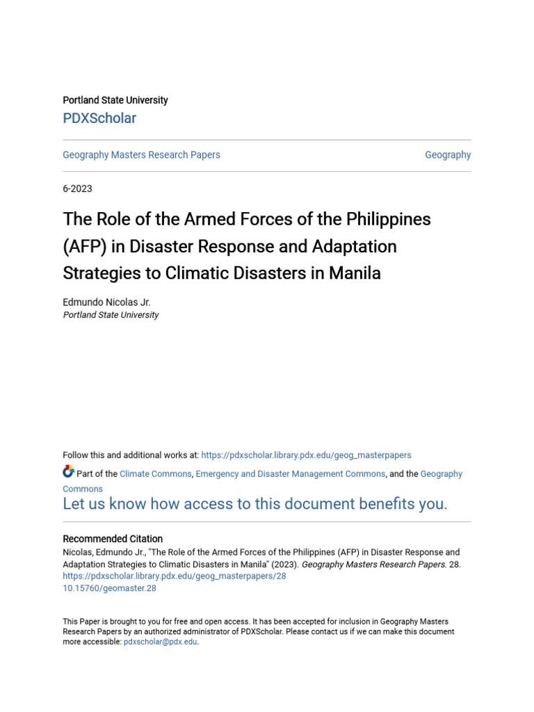 AFP's Role in Manila Disaster Response | PDF | Emergency Management ...
