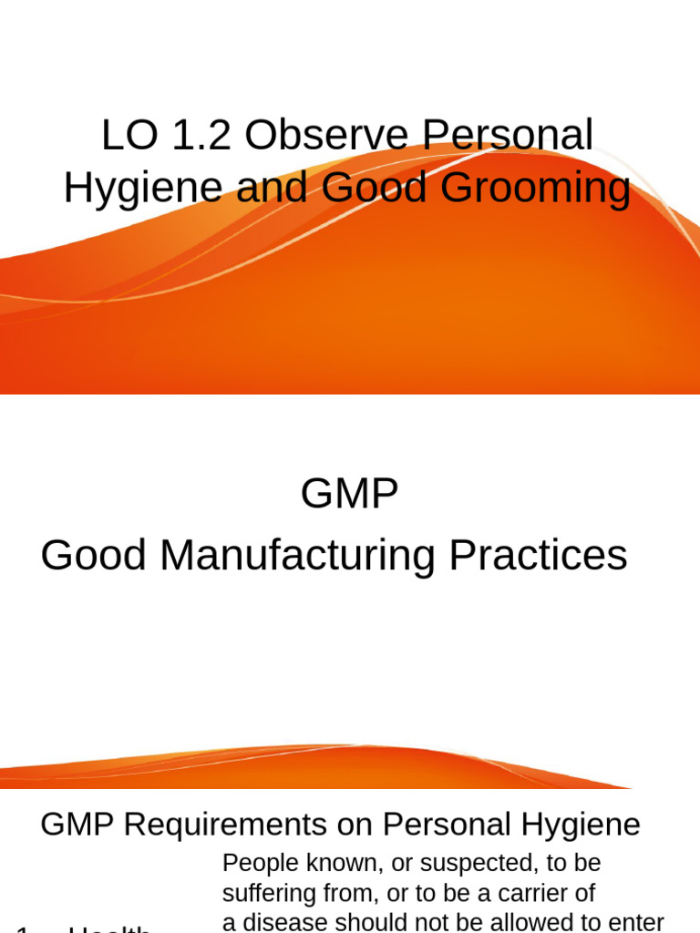 1.2 Observe Personal Hygiene and Good Grooming | PDF | Infection | Hygiene