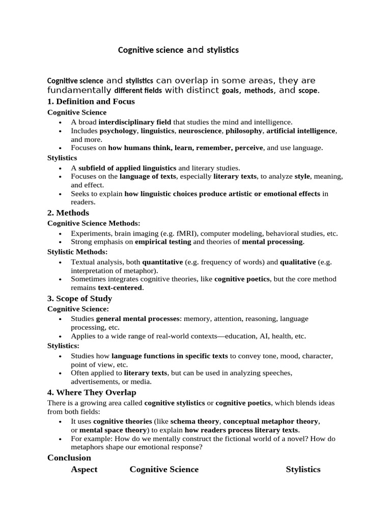 Cognitive Science and Stylistics | PDF | Cognitive Science | Cognition