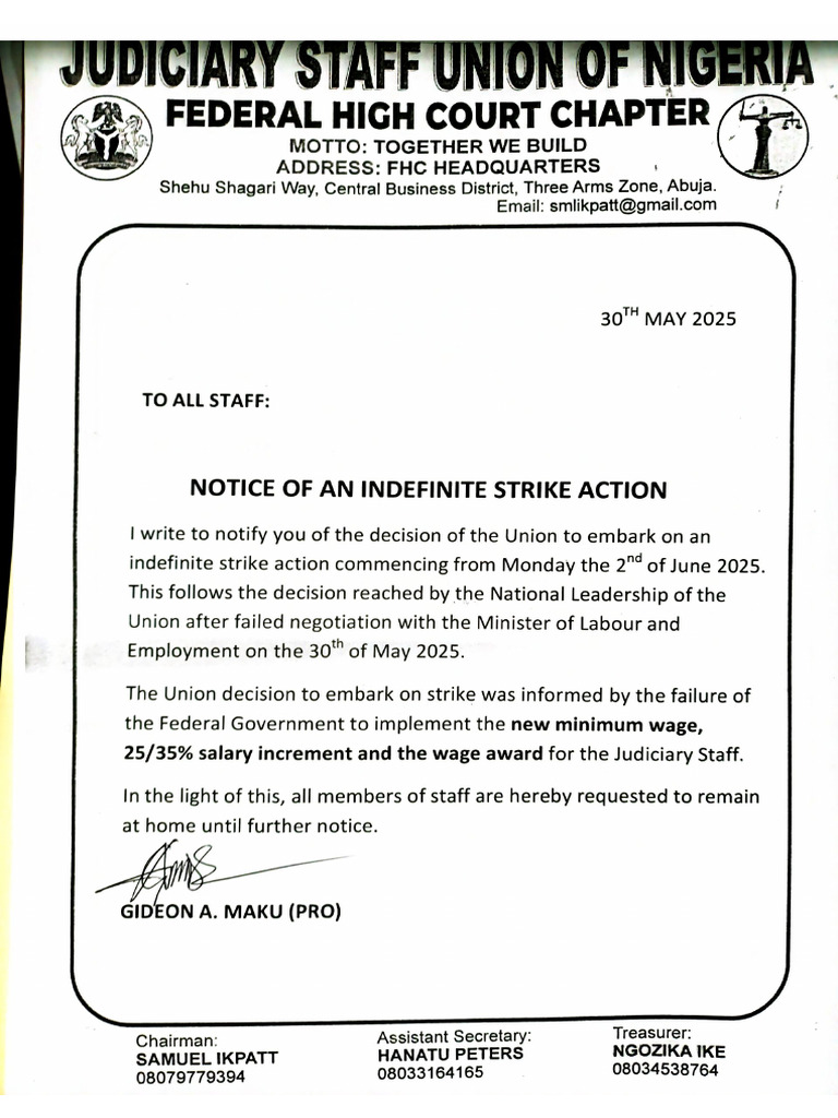 Notice of Industrial Strike | PDF