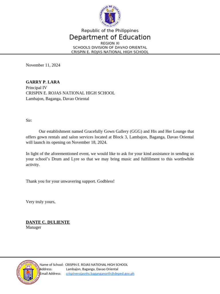 Letter of Request | PDF