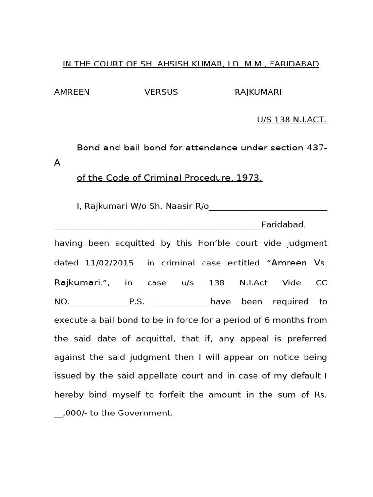 437-A Bail Bond | PDF
