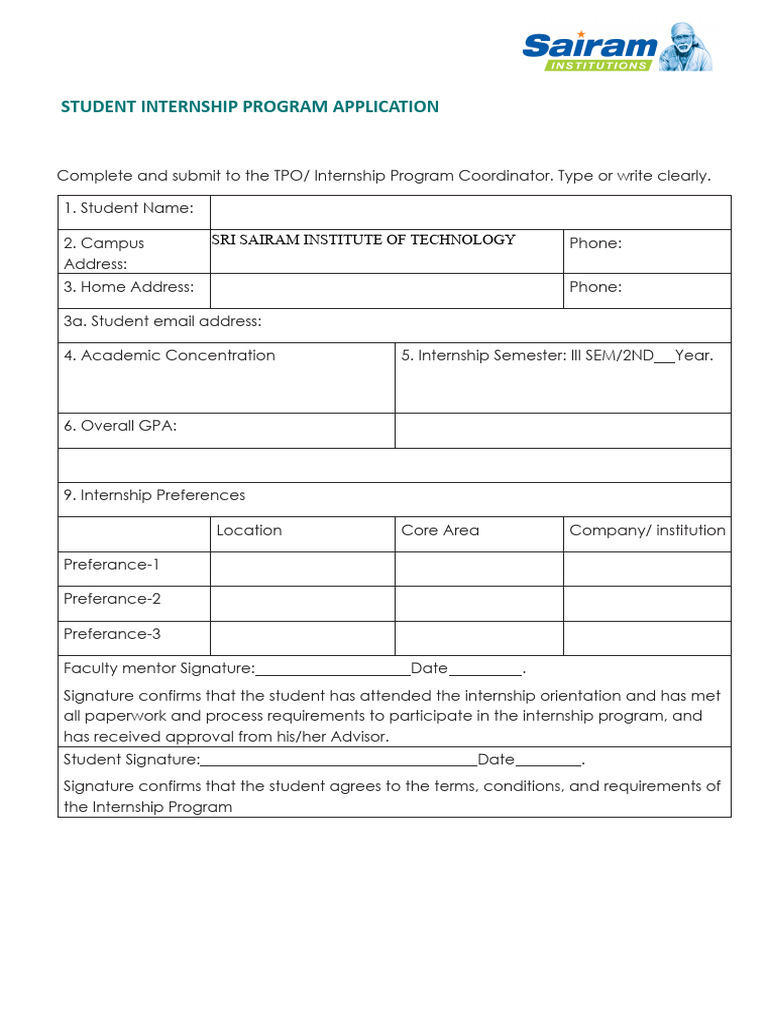AICTE Internship Form - 2 | PDF
