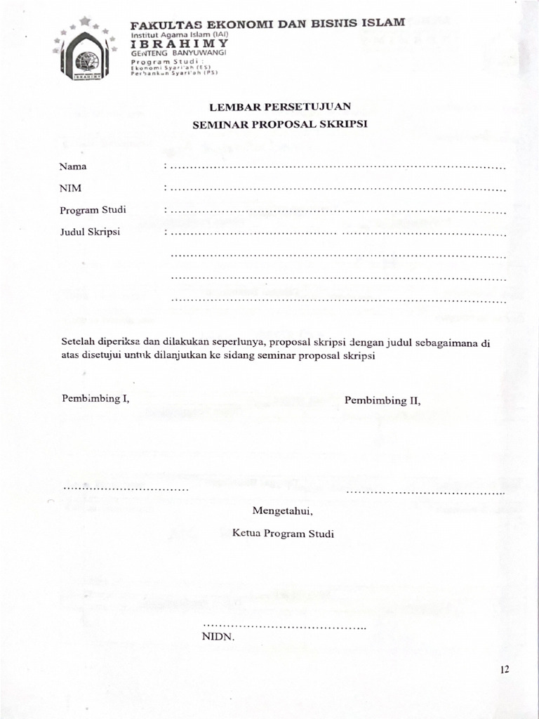 Persetujuan Sempro | PDF