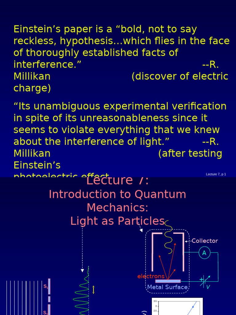 Lect07 - Introduction To Quantum Mechanics | PDF | Photon | Electron