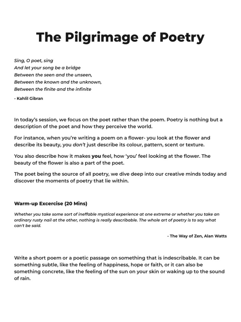 The Pilgrimage of Poetry | PDF | Poetry
