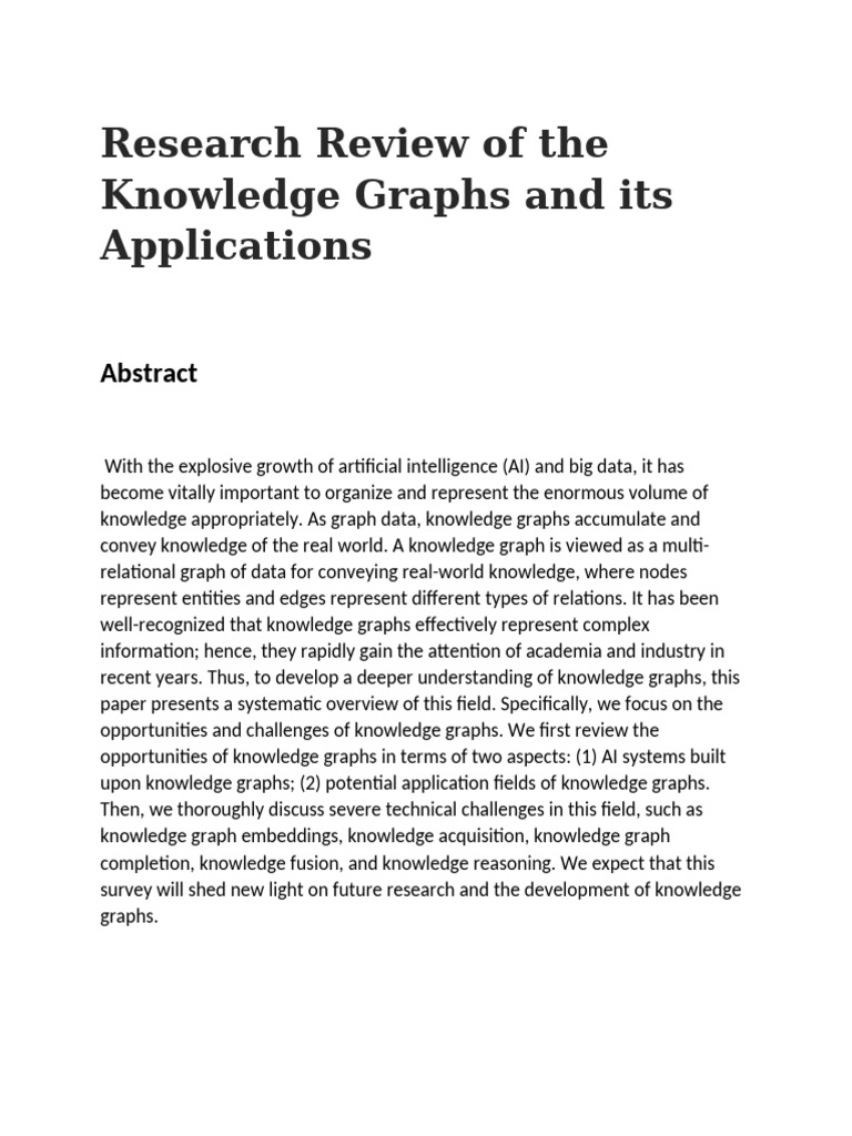 Overview of Knowledge Graphs and Applications | PDF | Knowledge | Parsing