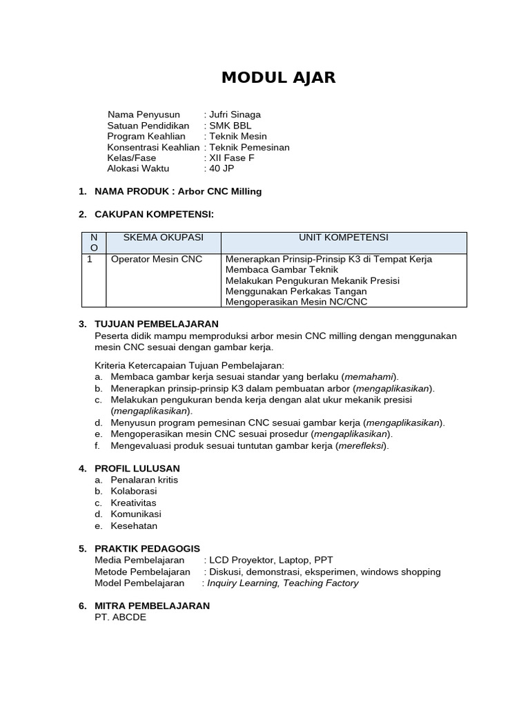 Modul Ajar TEFA | PDF