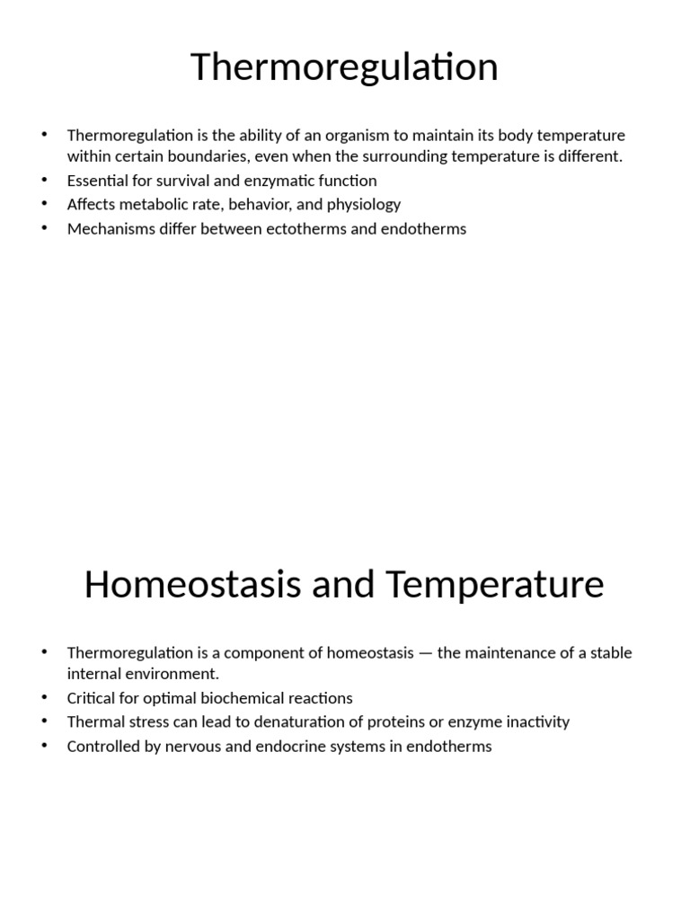 Thermoregulation in Animals Explained | PDF | Thermoregulation ...