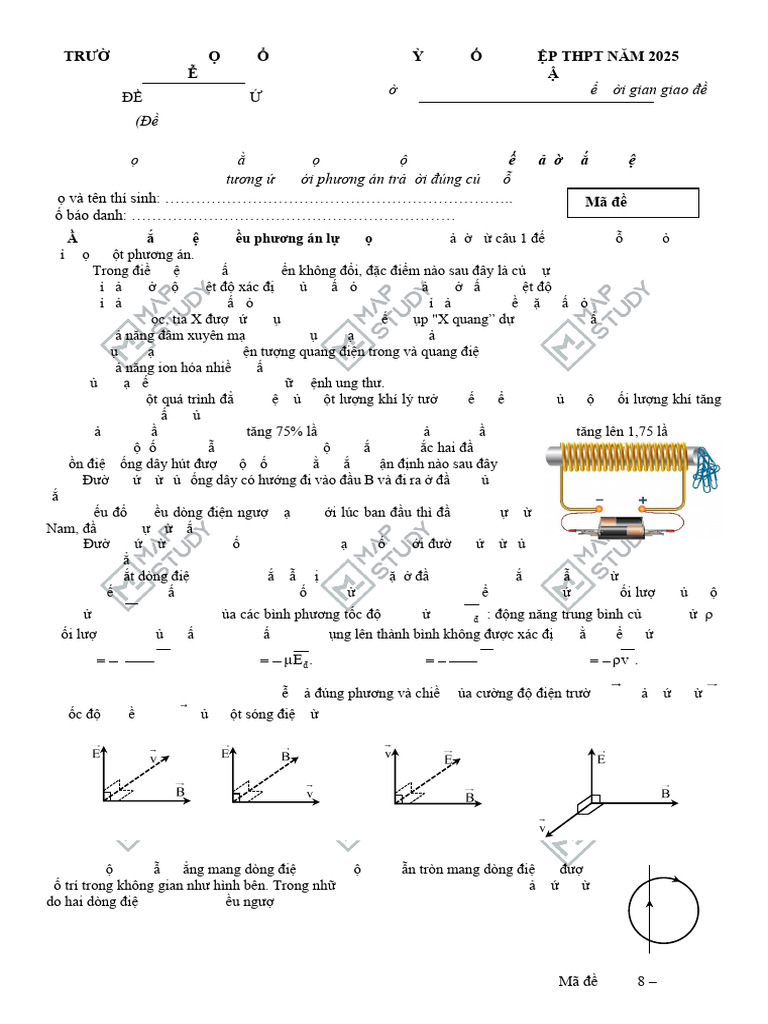Kỳ Thi Thử Tốt Nghiệp THPT Năm 2025 - THPT Nguyễn Trãi | PDF