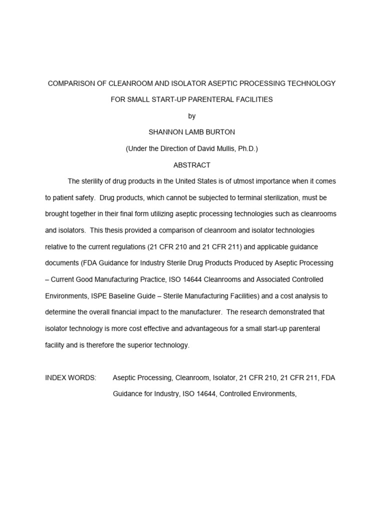 Clean Room Vs Isolator | PDF | Sterilization (Microbiology)