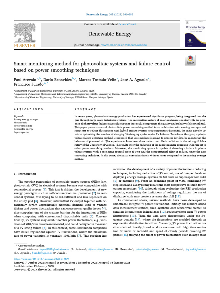 Smart Monitoring Method For Photovoltaic Systems and Failure Control ...