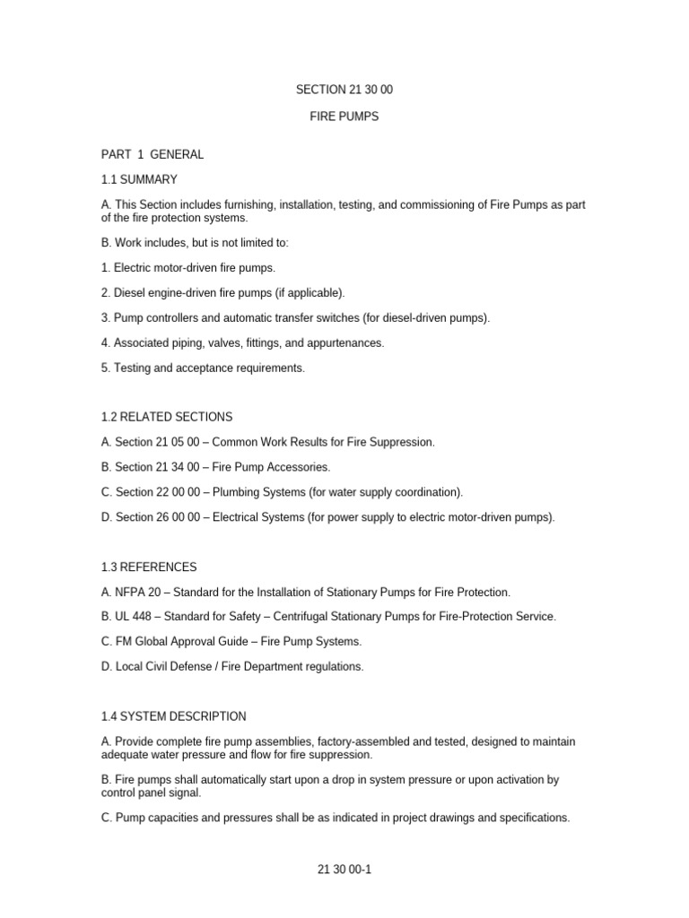 UL 448 Fire Pump Installation Guide | PDF | Pump | Mechanical Engineering