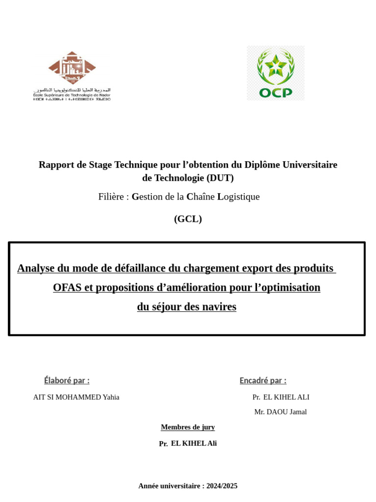 Optimisation du Chargement Export OCP | PDF | Logistique | Phosphate