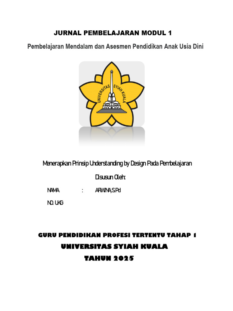 Arwina - 201502631373 - Menerapkan Prinsip Understanding by Design Pada Pembelajaran | PDF