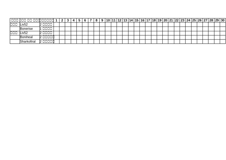 10-Day Medicine Entry Sheet | PDF