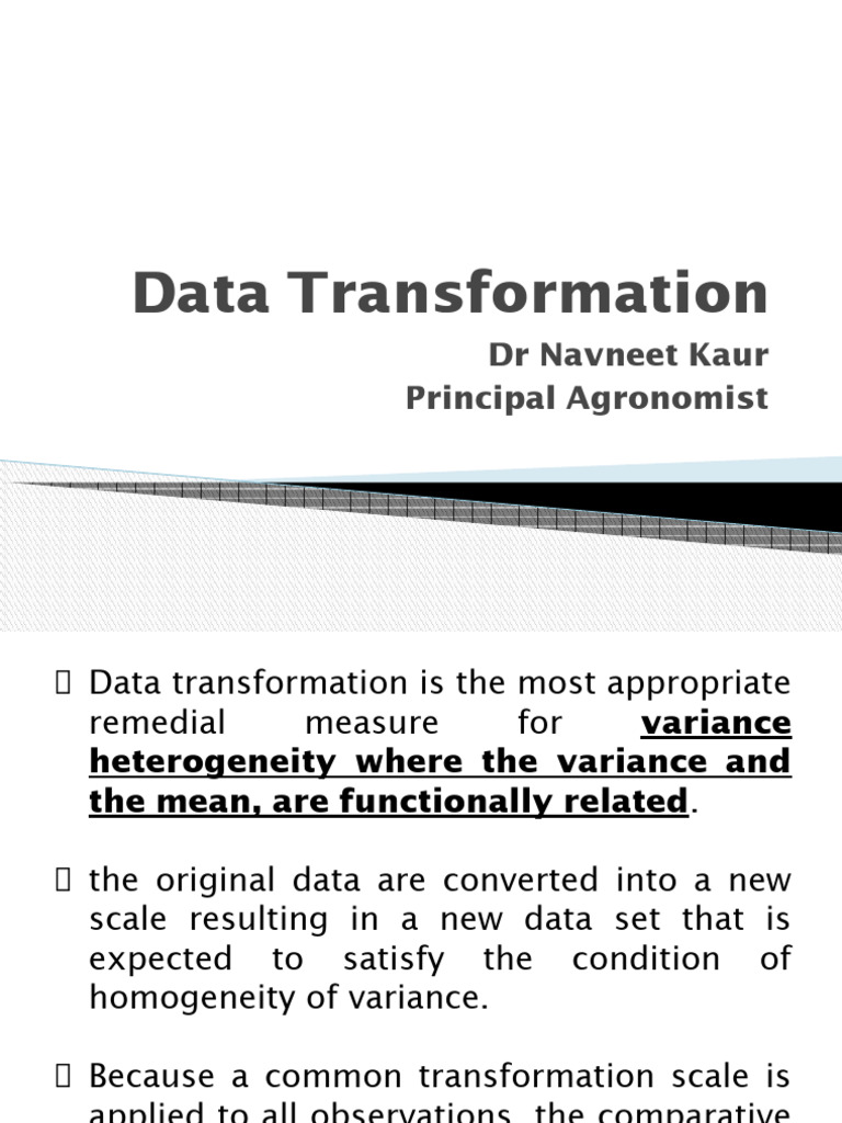 Data Transformation | PDF | Logarithm | Variance